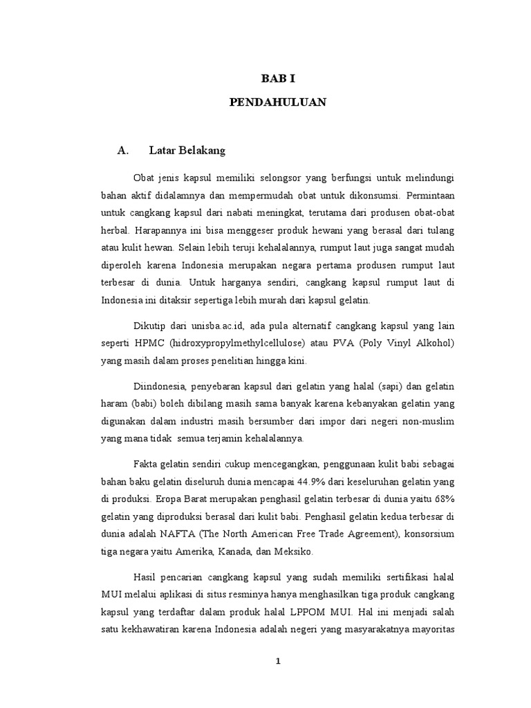 Penggunaan Gelatin Rumput Laut Pada Pembuatan Kapsul | PDF