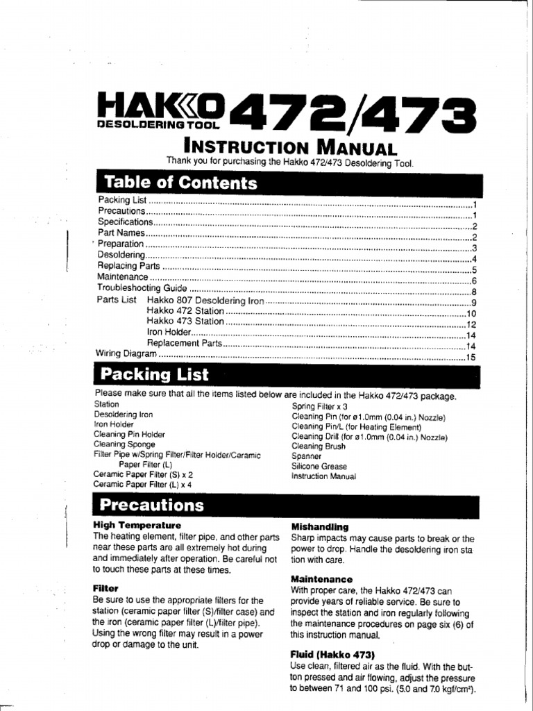 HAKKO 472,473 Manual | PDF