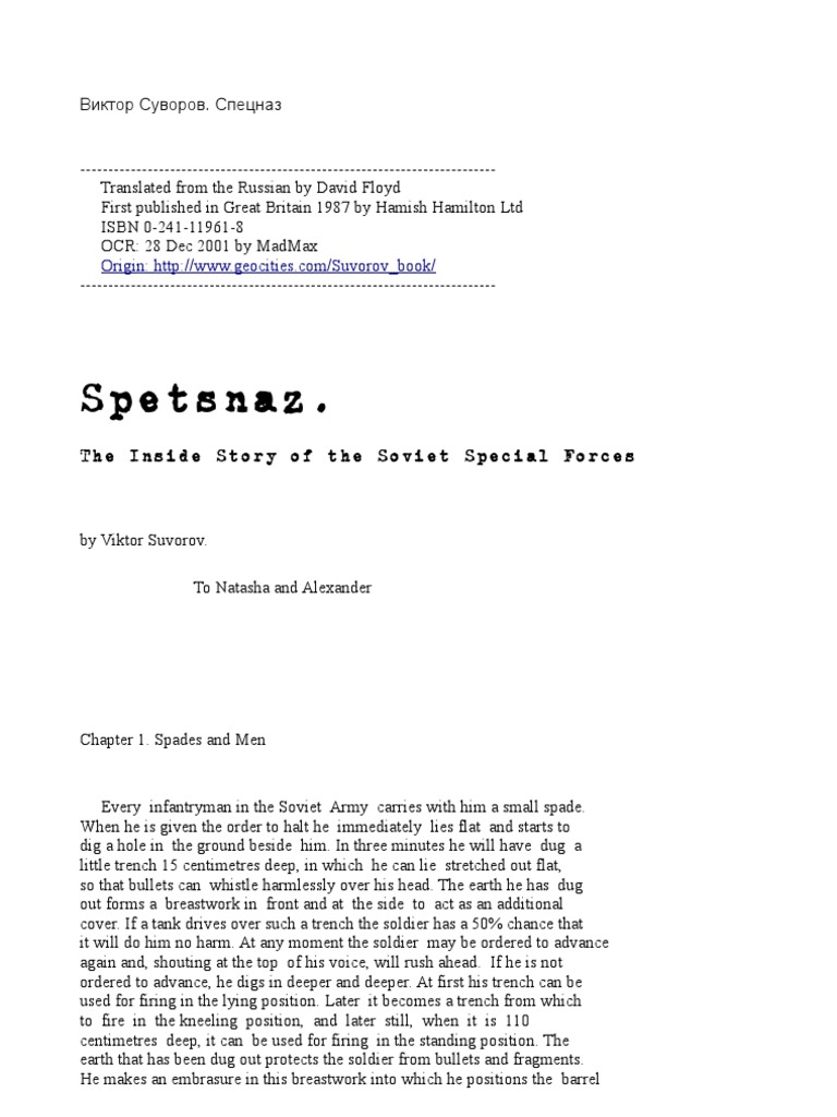 Spetznaz, Viktor Suvorov | PDF | Paratrooper | Airborne Forces