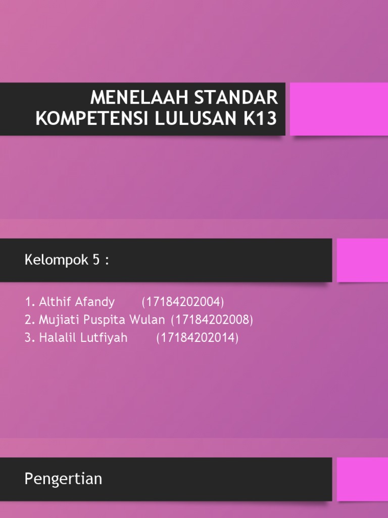 Menelaah Standar Kompetensi Lulusan K13 | PDF