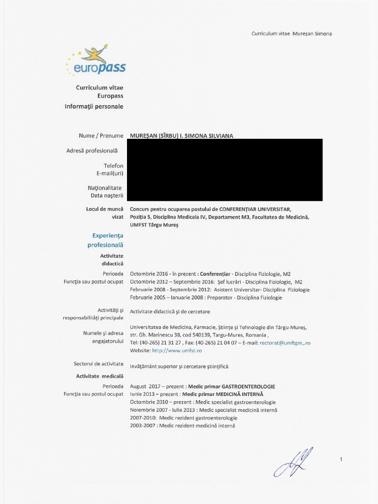 CV Simona Muresan Redacted PDF | PDF