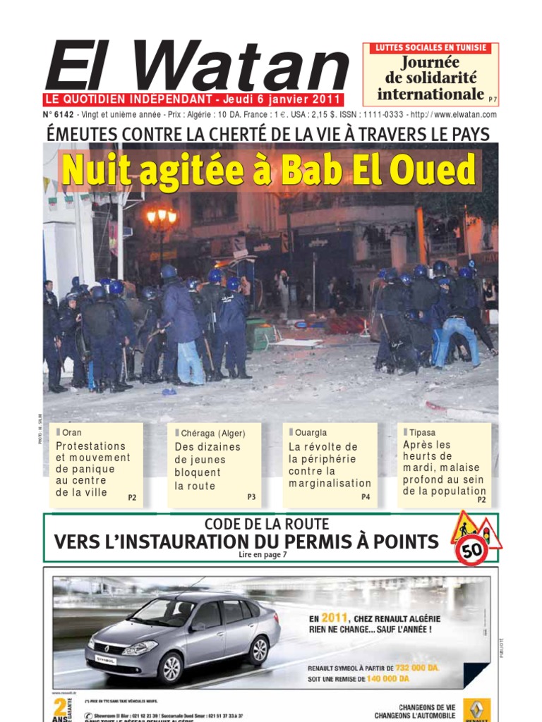 2011 01 06 El Watan | PDF | Algérie | Maroc