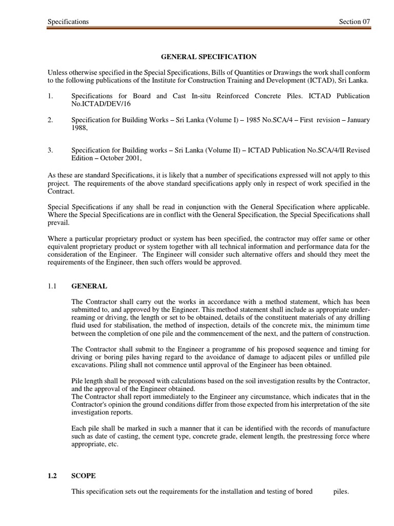 General Specification | PDF | Specification (Technical Standard) | Deep ...