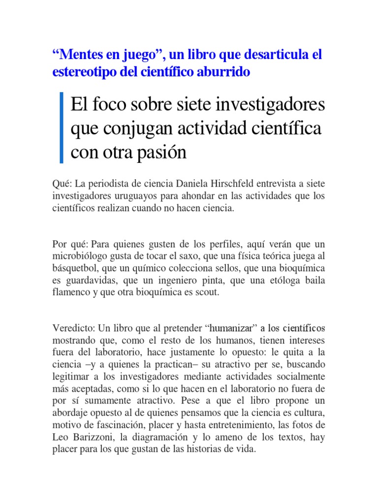 Lecturas Cientificas | PDF | Conceptos psicologicos | Science
