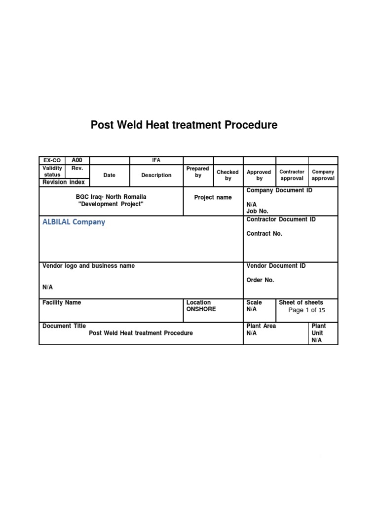 Post Weld Heat Treatment Procedure | PDF | Welding | Construction