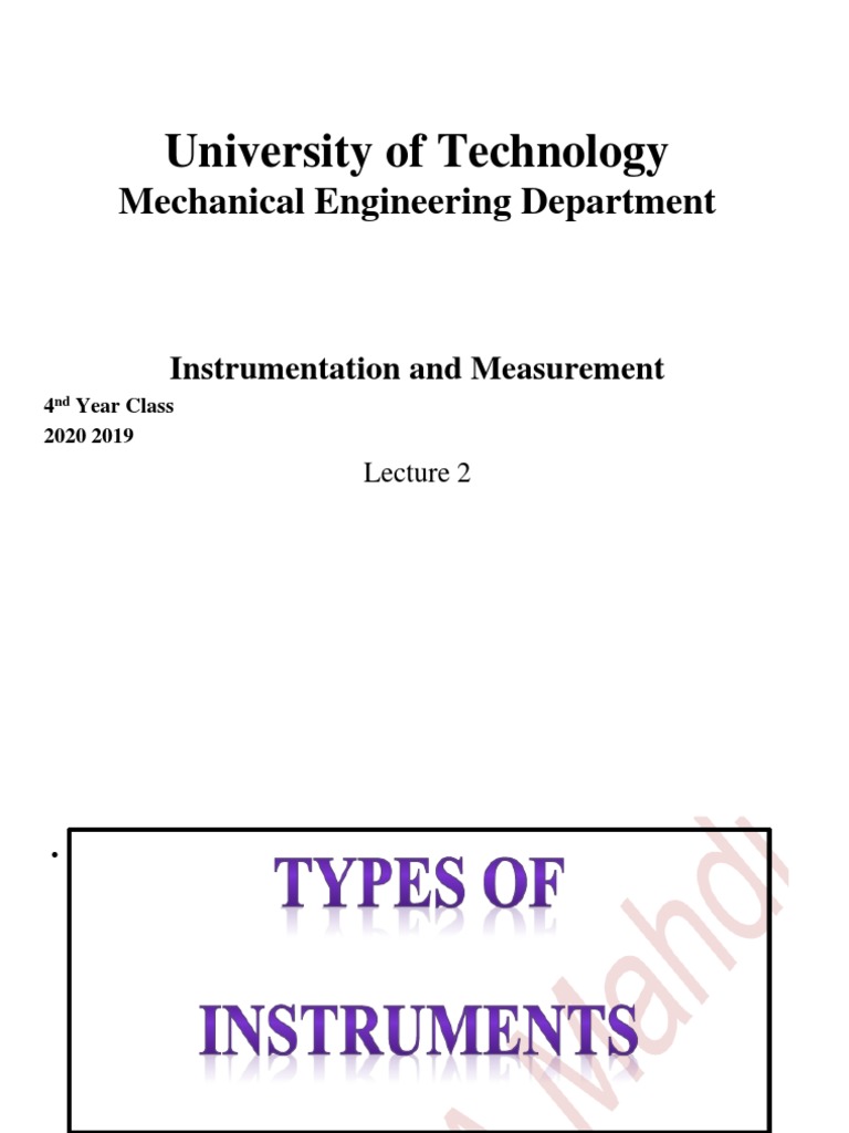 University of Technology: Mechanical Engineering Department | PDF ...