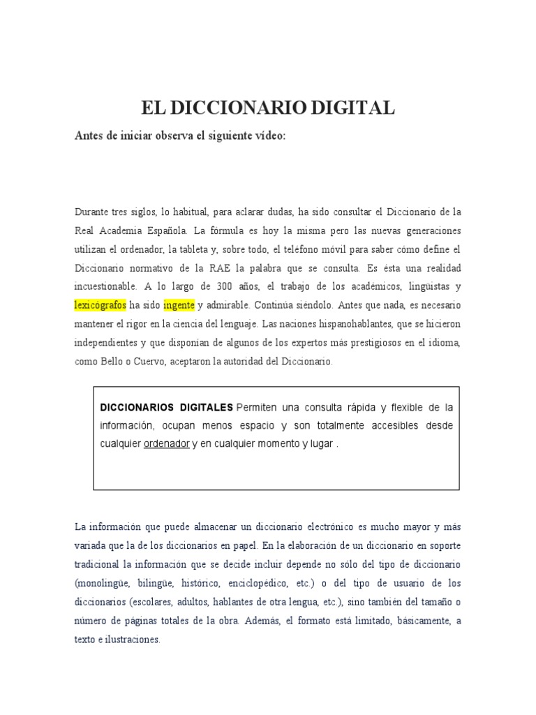 6° El Diccionario Digital | PDF | Diccionario | Lingüística
