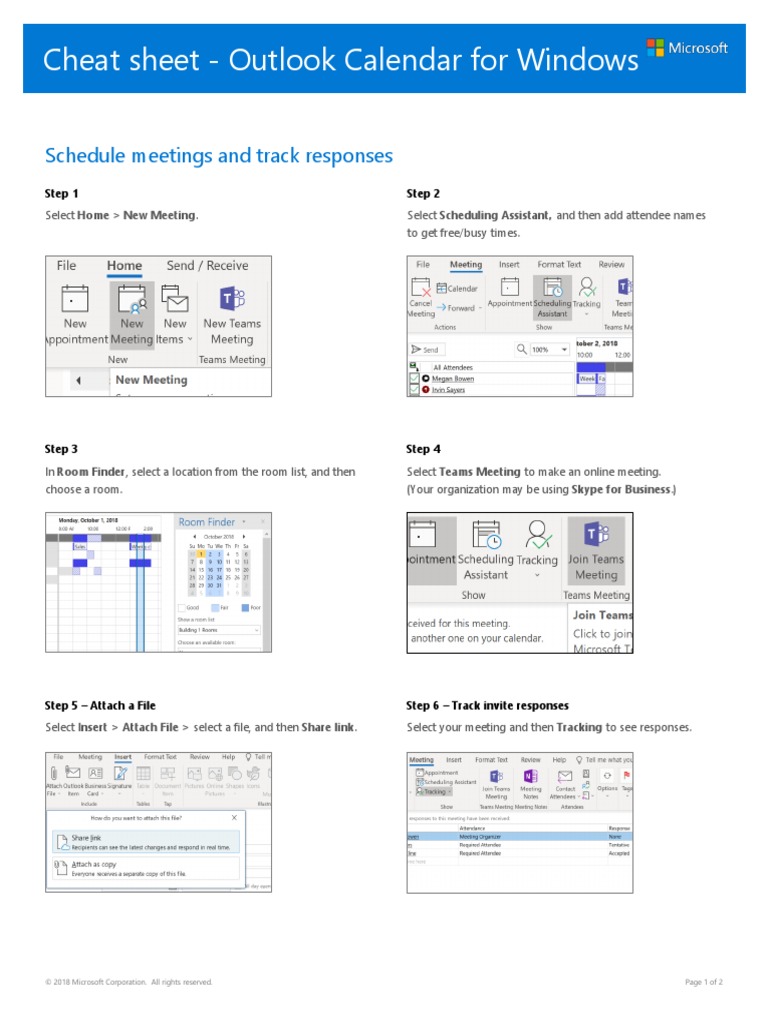 Outlook Calendar For Windows Cheat Sheet - Outlook Calendar For Windows ...