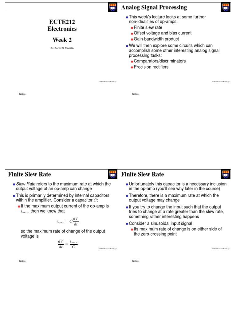 2 - Analog Signal Processing | PDF | Operational Amplifier | Diode