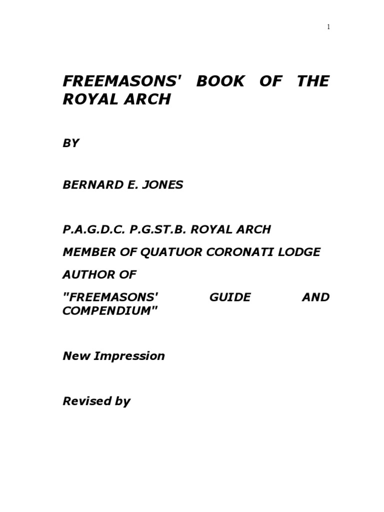 BOOK OF ROYAL ARCH Bernad E Jones | PDF | Freemasonry | Fraternities