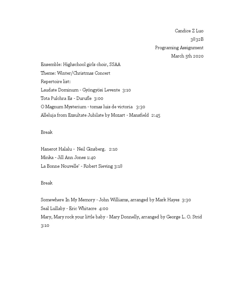 Choral Conducting Program | PDF | Christian Worship And Liturgy ...