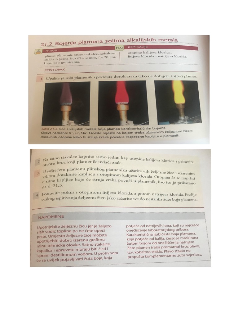 Bojanje Plamena Solima Alkalijskih Metala | PDF