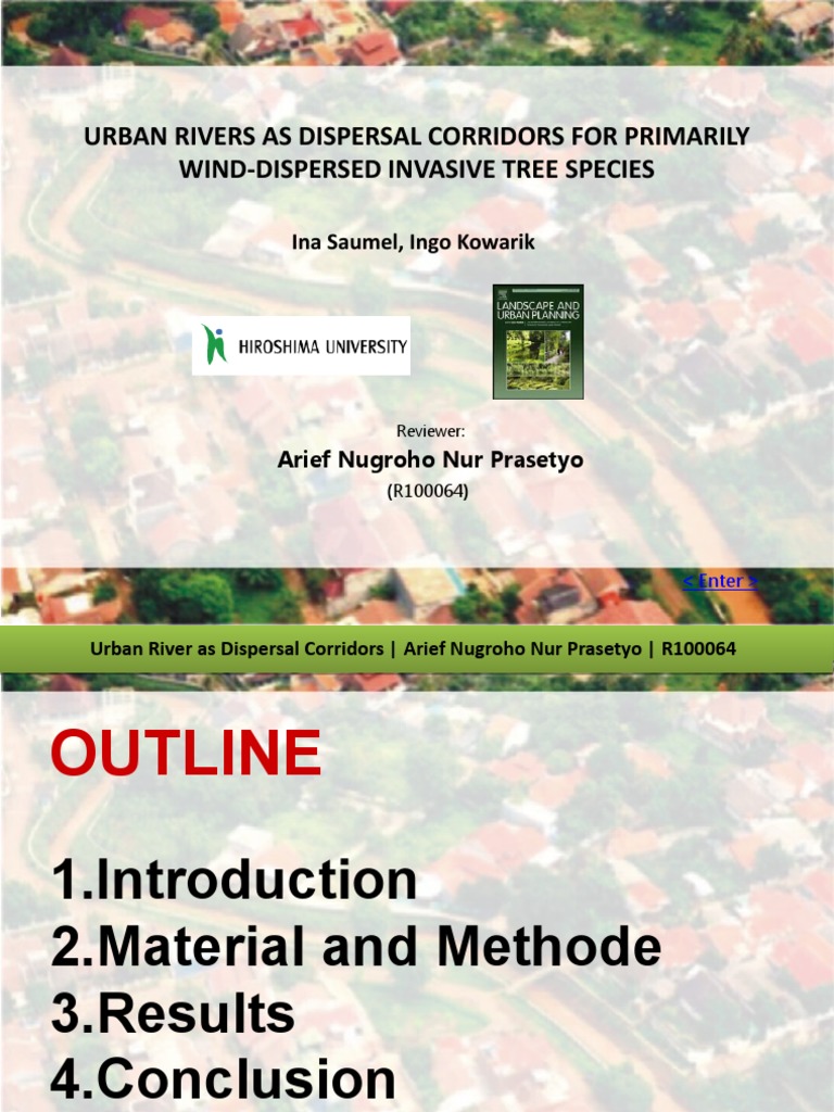 1st-Urban River As Dispersal Corridors-B | PDF | Botany | Plants