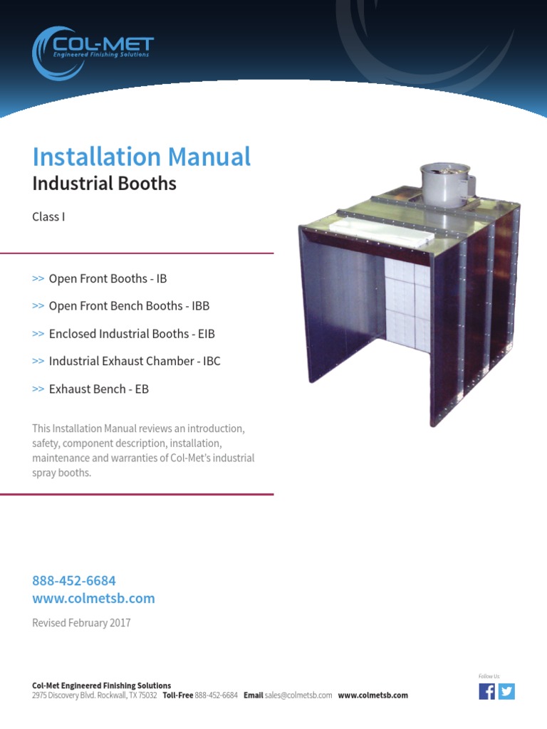 Installation Manual Class 1 Industrial Booths March 2017 | PDF | Fire ...