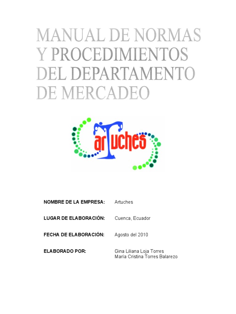 MANUAL de Procedimientos | PDF | Marketing | Calidad (comercial)