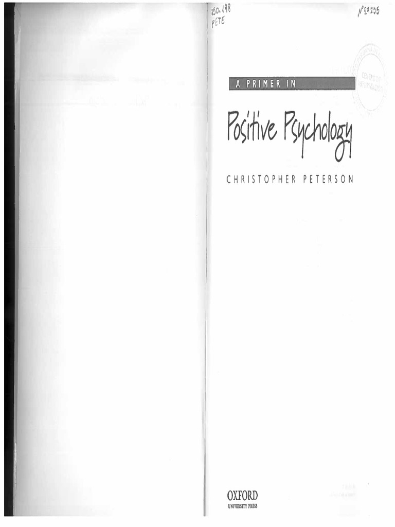Positive Psychology / Christopher Peterson | PDF