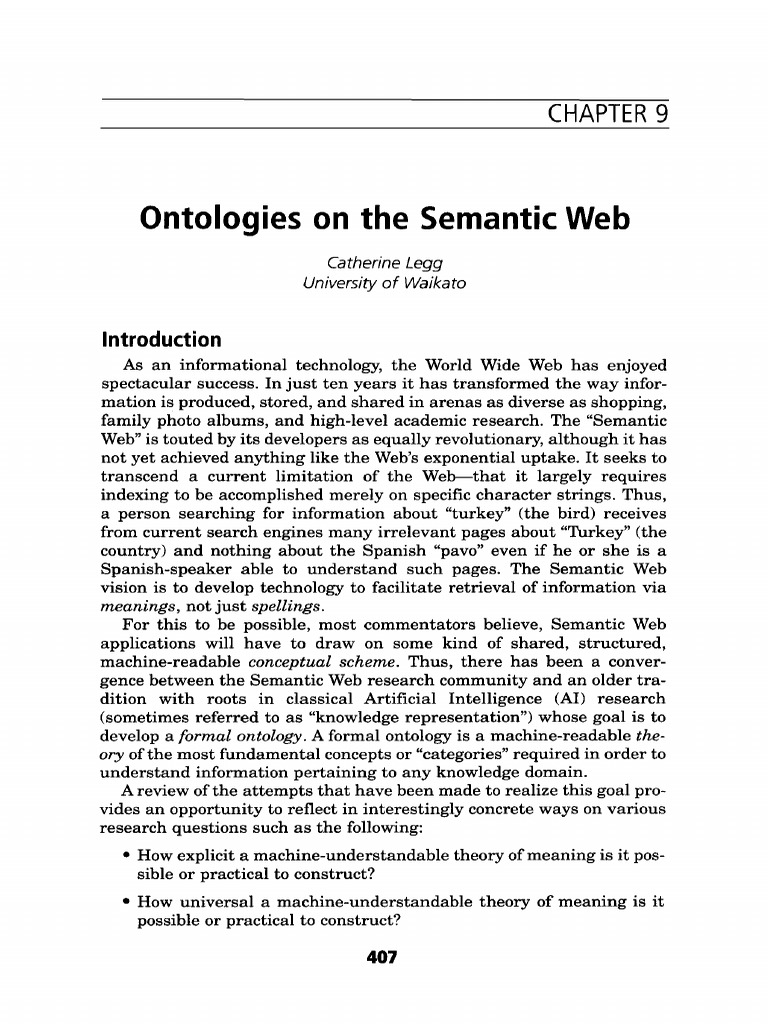 Ontologies On The Semantic Web: Catherine Legg University of Waikato | PDF | Resource ...