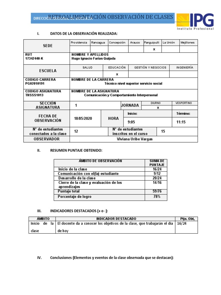 Formato Retroalimentación HUGO FARIAS | PDF | Modificación de ...