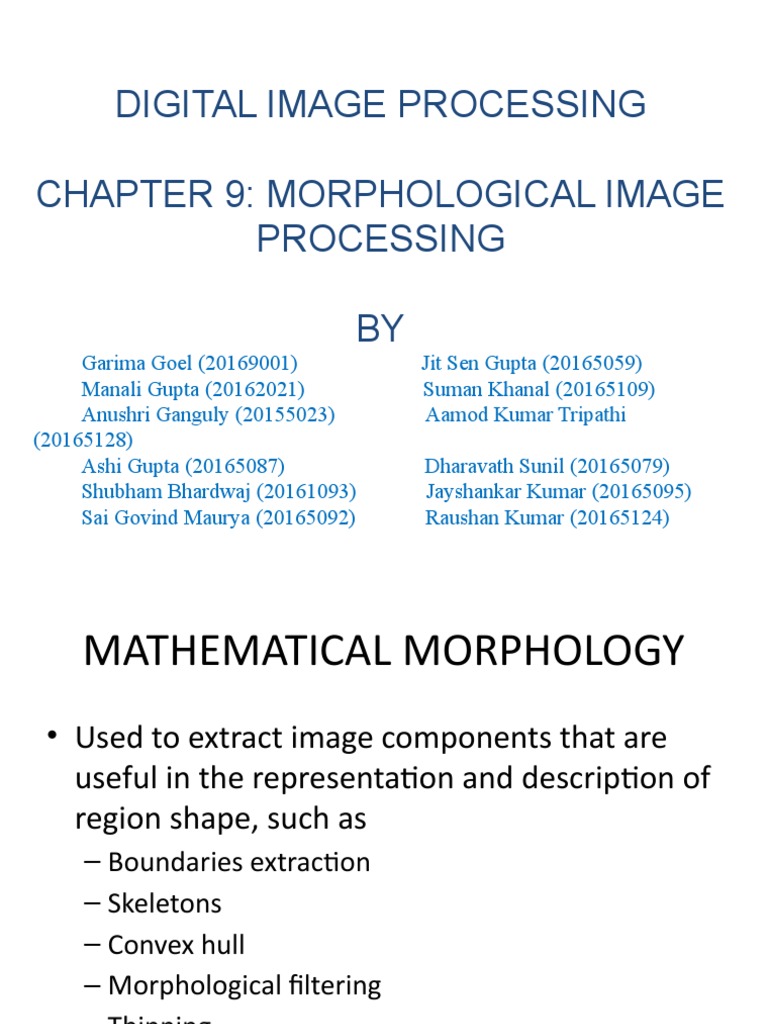 Digital Image Processing Chapter 9: Morphological Image Processing BY | Download Free PDF ...