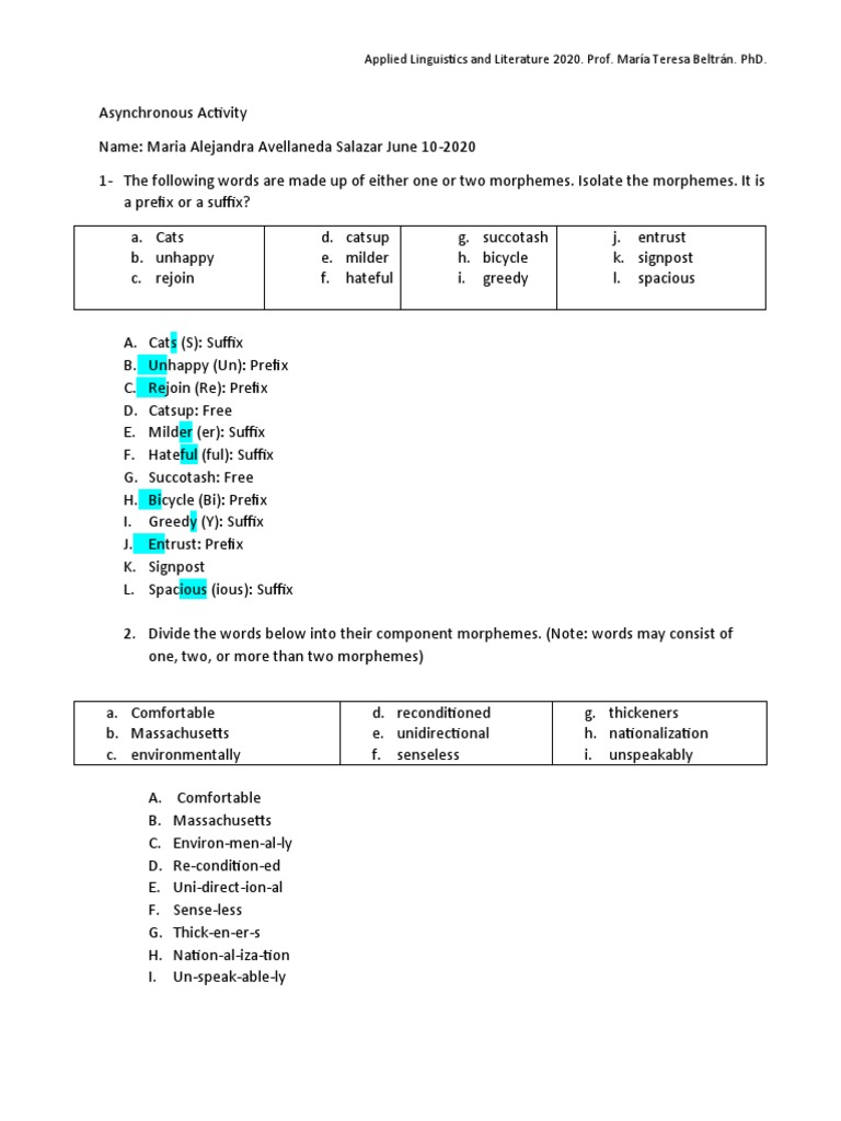 Asynchronous Activity (3) Alejandra Avellaneda | PDF | Word | Adjective