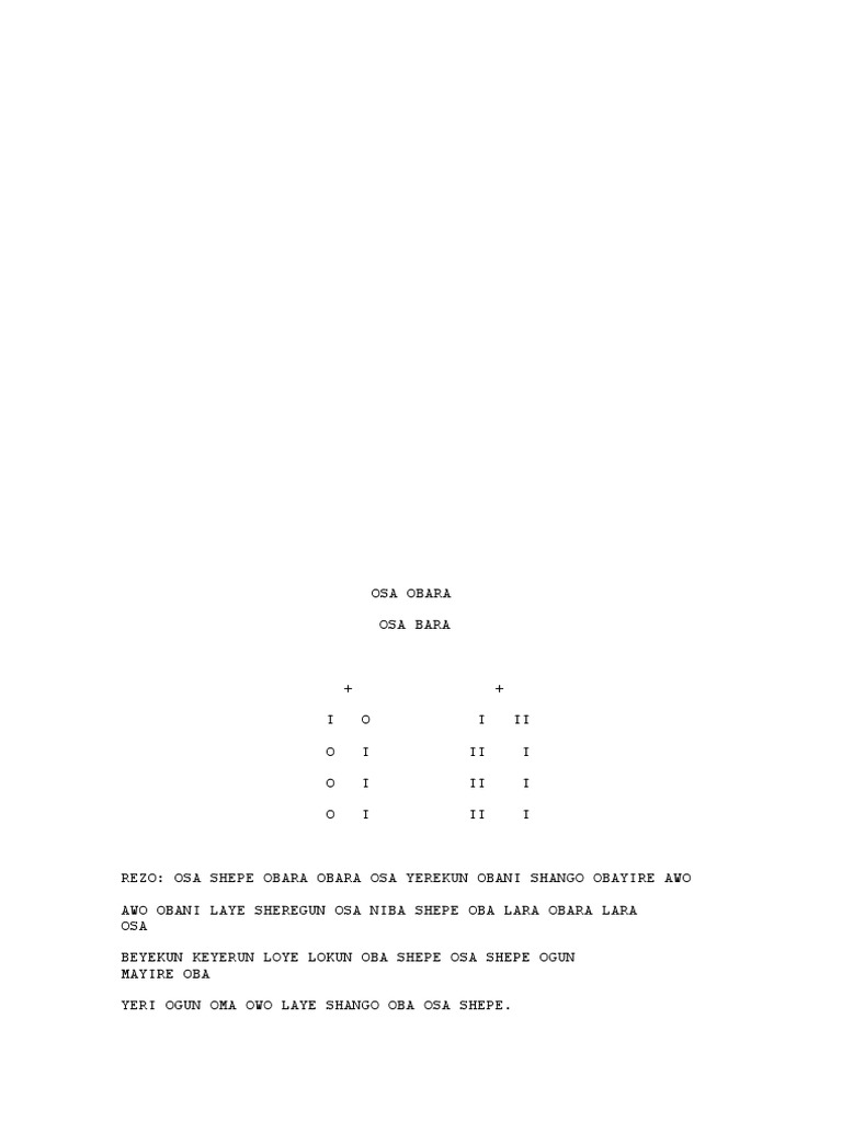 Signo Osa Obara 9-6 en Santería | PDF | Pollo | Santeria