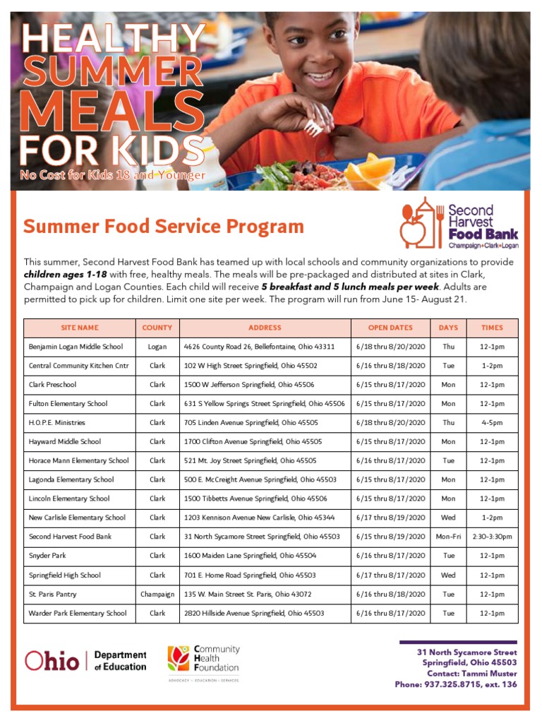 Summer Feeding Program Flyer 2020 | PDF | Hunger | Food Politics