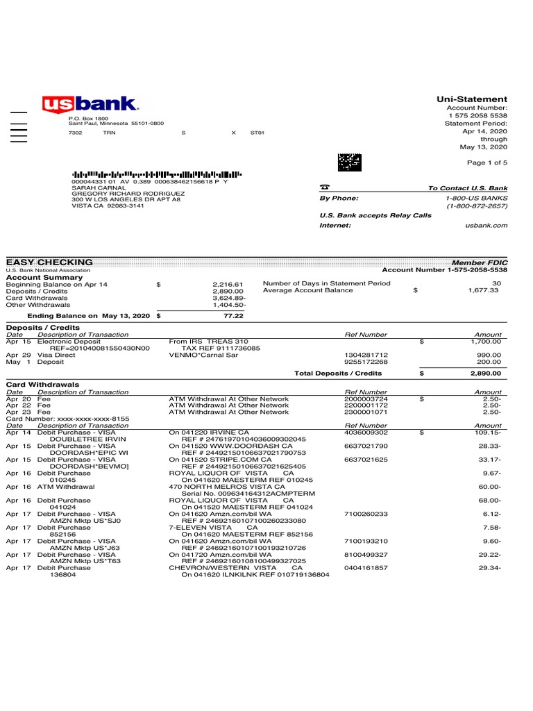 PDF Document | PDF | Debit Card | Transaction Account