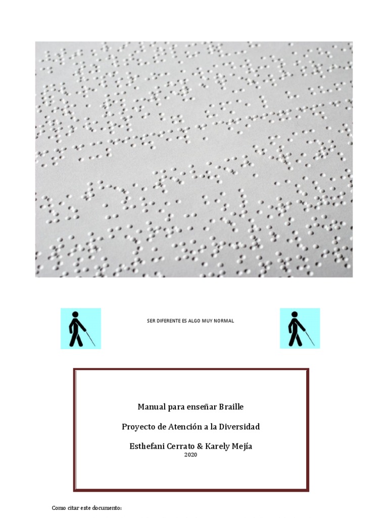 Manual de Braille Cerrato, E y Mejía, K. (2020). Educación Especial ...