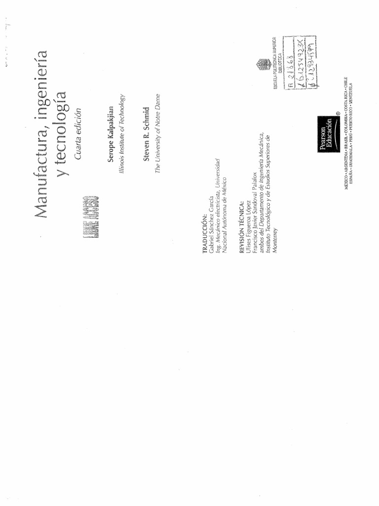 Manufactura, Ingenieria y Tecnologia Kalpakjian PDF | PDF