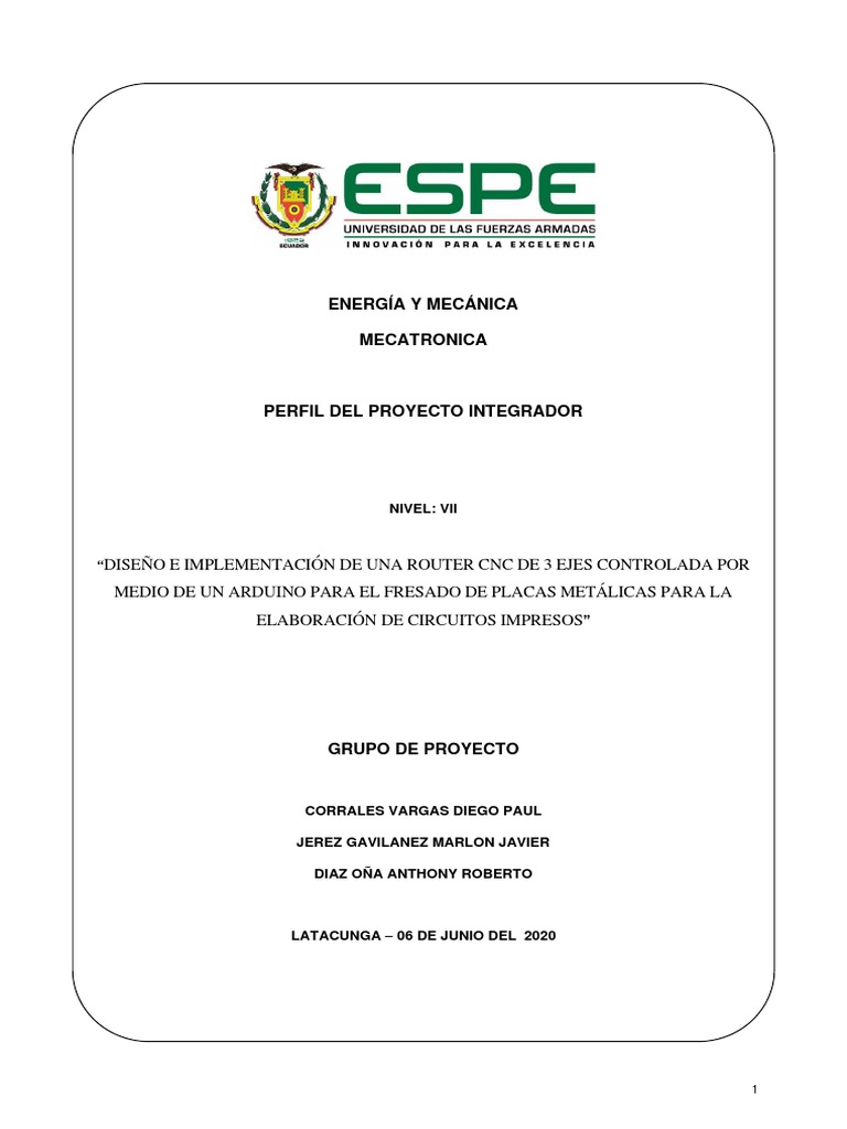 Perfil Del Proyecto3 | PDF | Placa de circuito impreso | Arduino