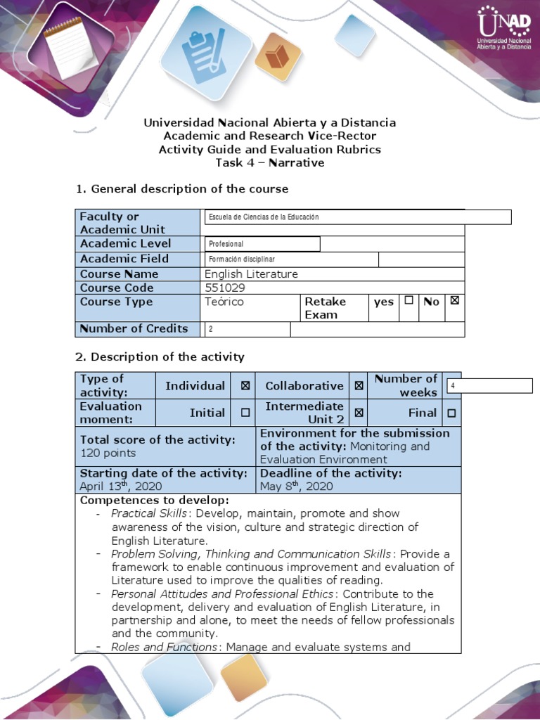 English Literature Narrative Task Guide | PDF | Collaboration | Plagiarism