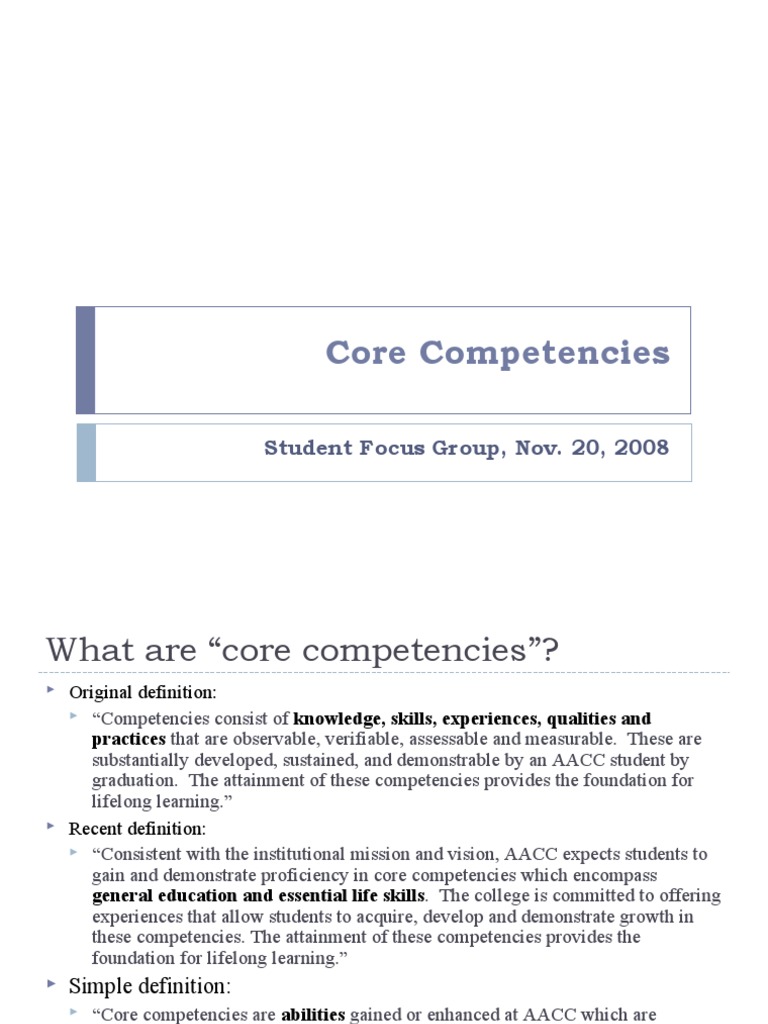 Core Competencies Guide | PDF | Competence (Human Resources) | Critical ...
