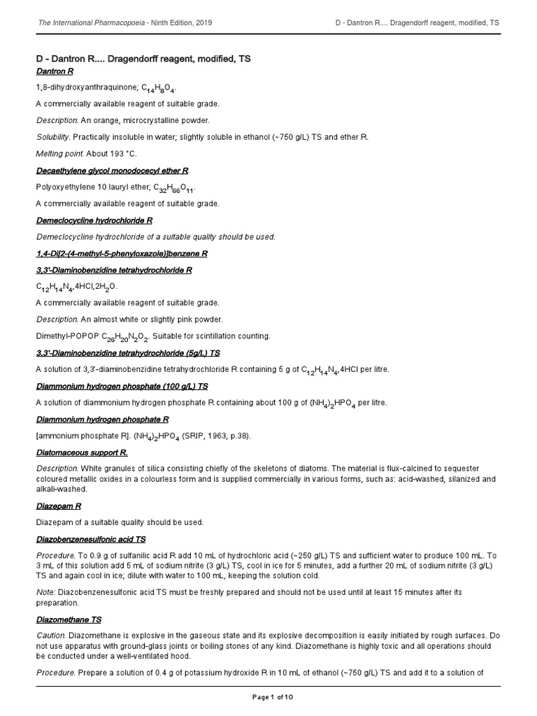 Chemical Reagents Reference Guide | PDF | Solubility | Sodium