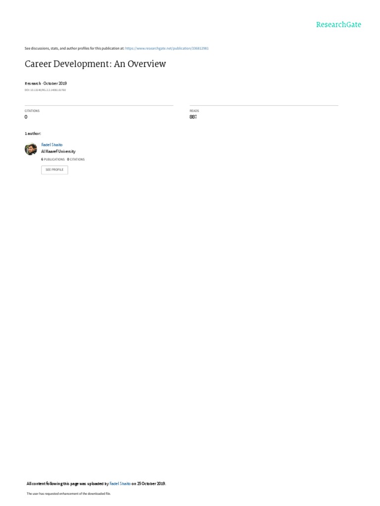 Career Development - An Overview PDF | PDF | Competence (Human ...