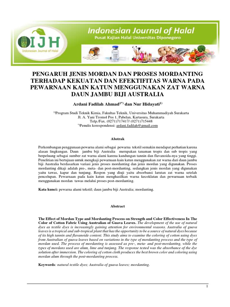 Pengaruh Mordant dan Proses Mordanting | PDF | Griya & Taman | Sains ...