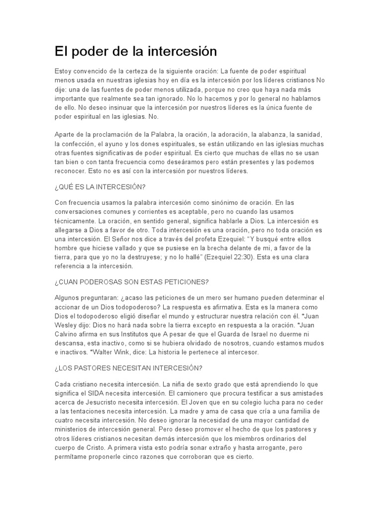 Poder de Intercesion | PDF | Oración | Jesús