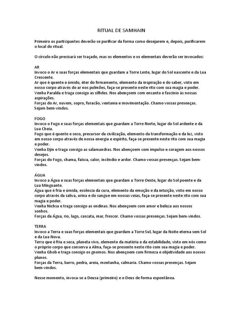 Ritual de Samhain | PDF | Incêndios | Terra