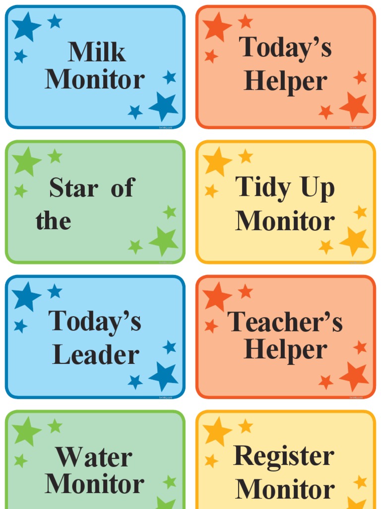 Classroom-Monitor Badges | PDF