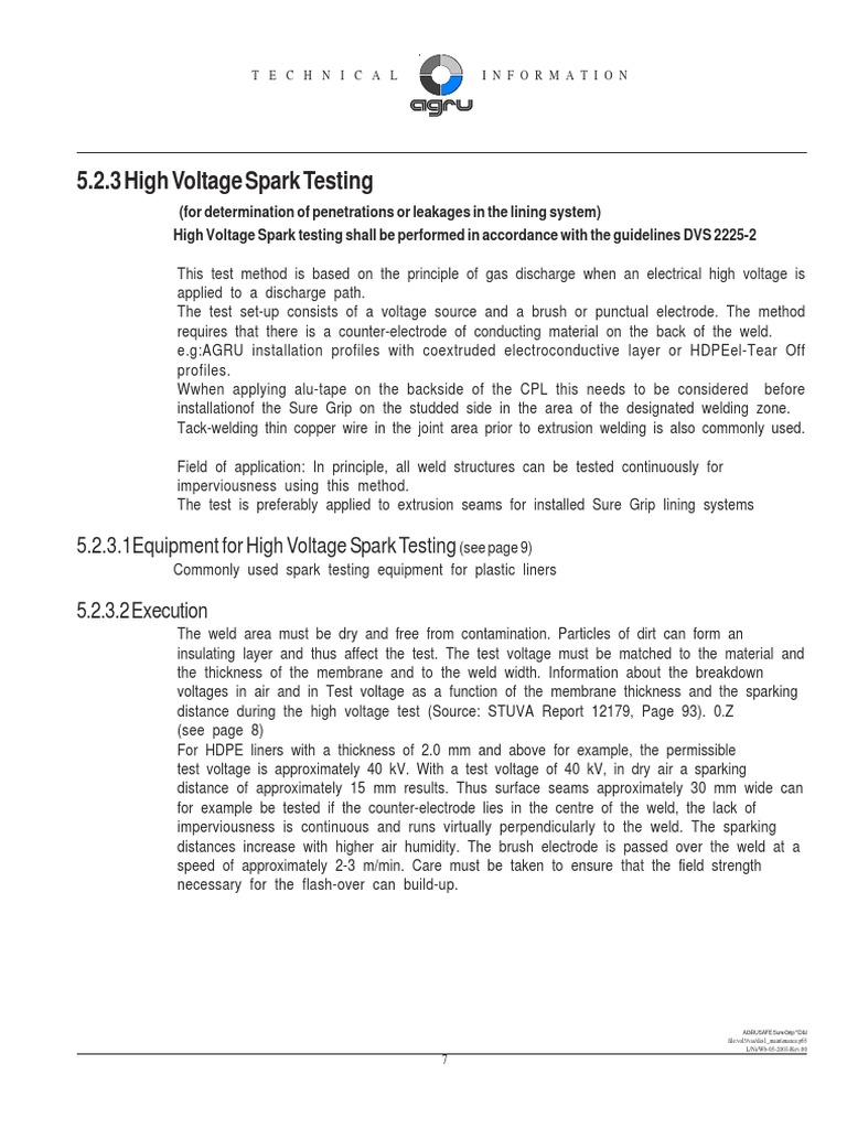5.2.3.1equipment For High Voltage Spark Testing | PDF | High Voltage ...