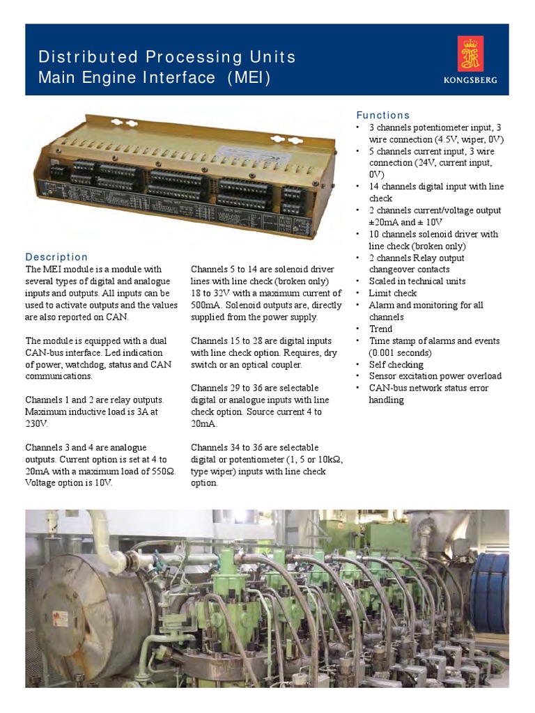 Main Engine Interface (MEI) : Distributed Processing Units | PDF ...