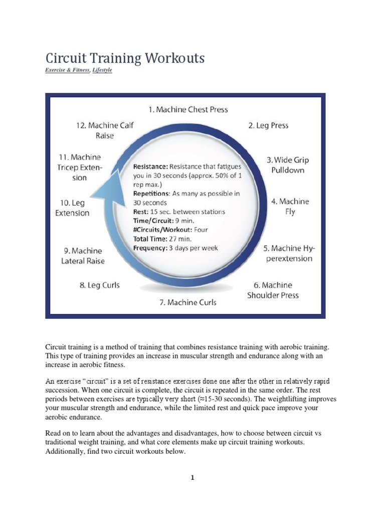 Circuit Training Workouts | PDF | Strength Training | Weight Training