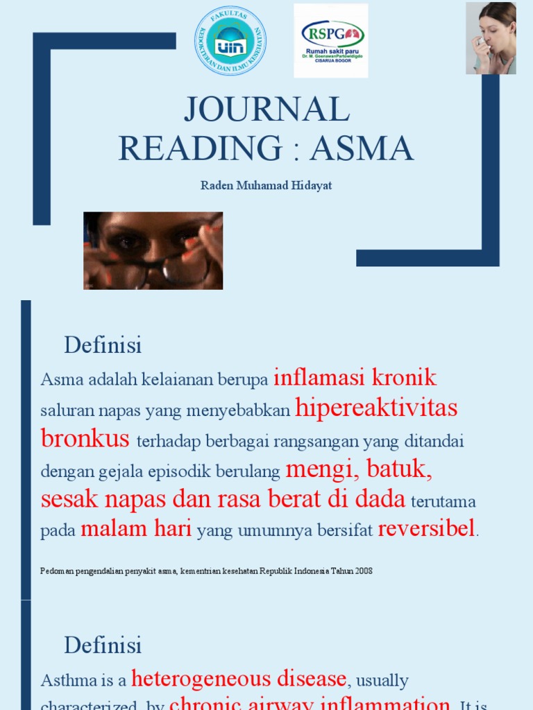 Journal Reading: Asma: Raden Muhamad Hidayat | PDF | Asthma | Medical Specialties