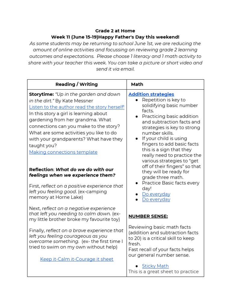 Week 11 - Grade 2 at Home | PDF | Cognition | Learning