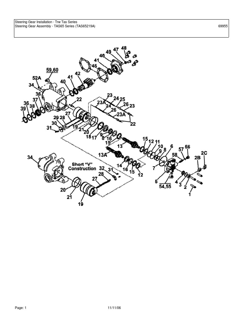 Steering Gear Installation - TRW Tas Series Steering Gear Assembly ...