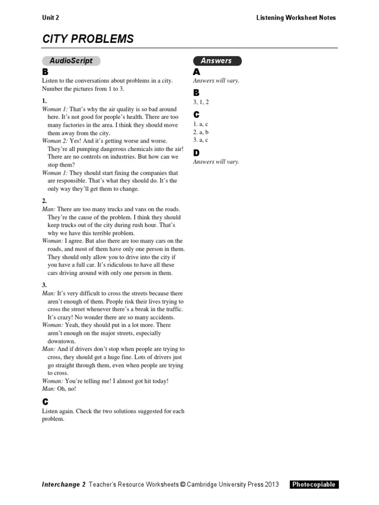 City Problems: B A B C D | PDF | Traffic | Land Transport