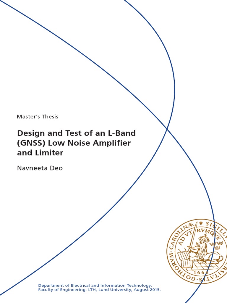 Design and Test of An L-Band GNSS Low No PDF | PDF | Amplifier ...
