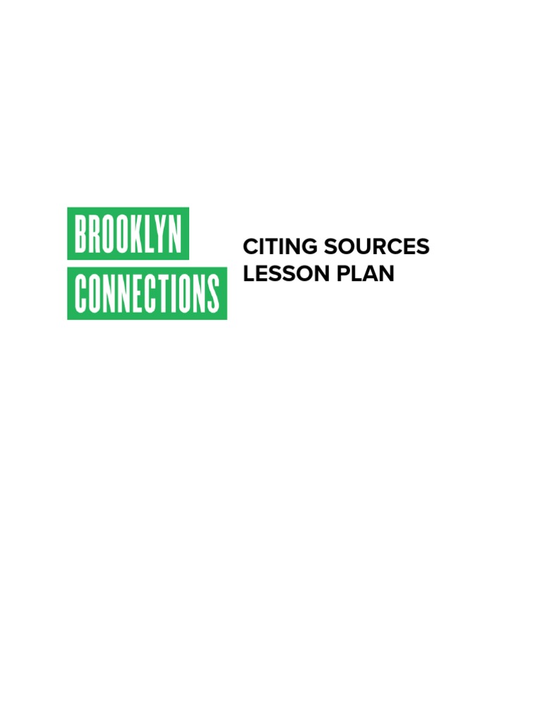 Citing Sources | PDF | Citation | Lesson Plan