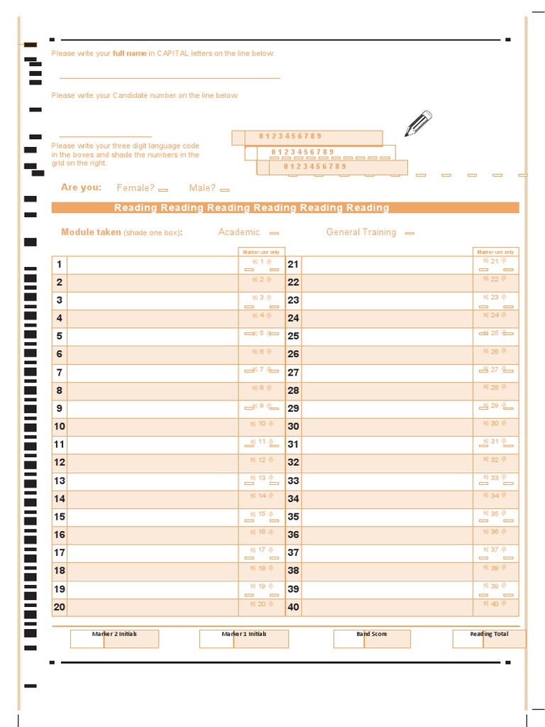 IELTS Reading Answer Sheet | PDF | Information And Communications ...