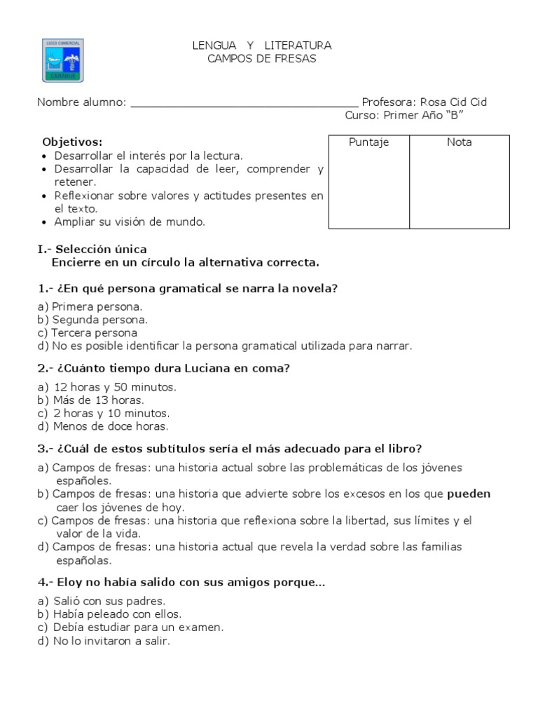 Prueba Campos de Fresas | PDF