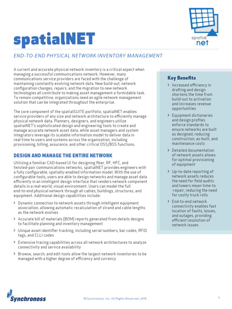 Spatialnet: End-To-End Physical Network Inventory Management | PDF ...